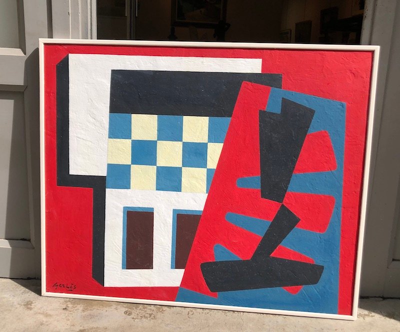 Georges Lévêque Dit Gerles, Abstract Composition, 1995, Oil on Panel ...