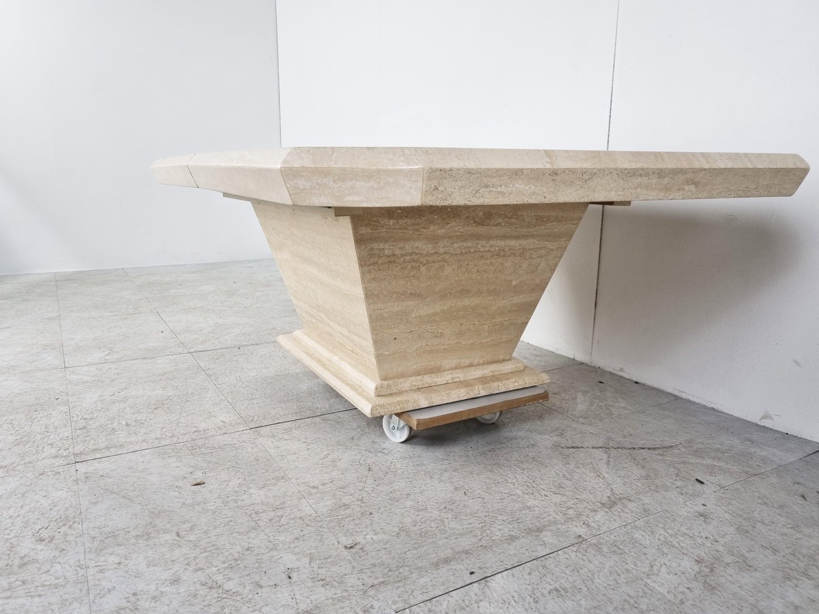 Vintage Travertine Hidden Bar Coffee Table, 1970s for sale at Pamono
