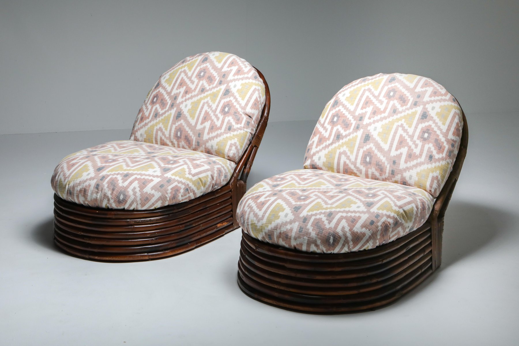 Bamboo Lounge Chair by Pierre Frey Jacquard for Vivai Del Sud, 1970s ...