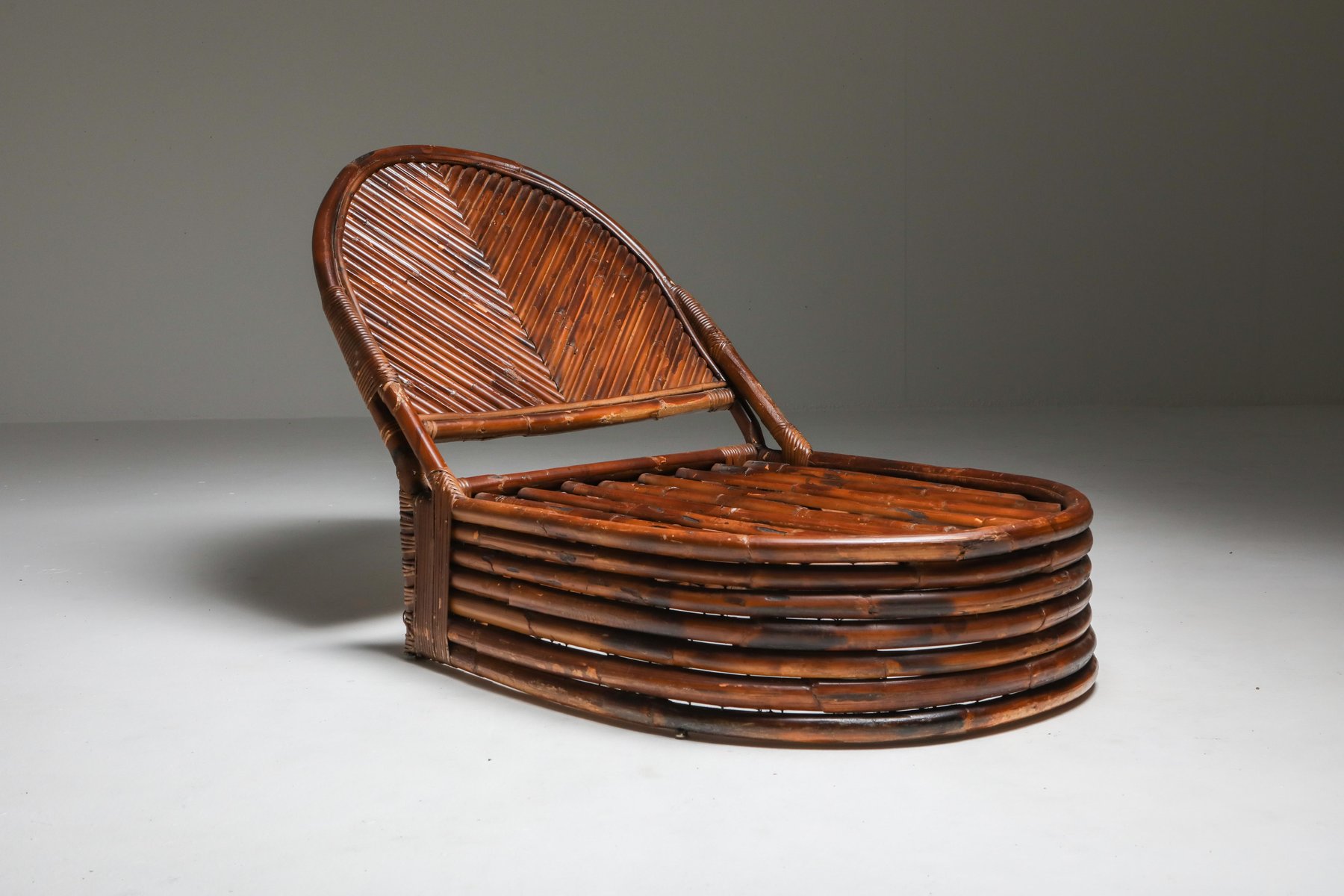 Poltrona in bambù di Pierre Frey Jacquard per Vivai Del Sud, anni '70 ...