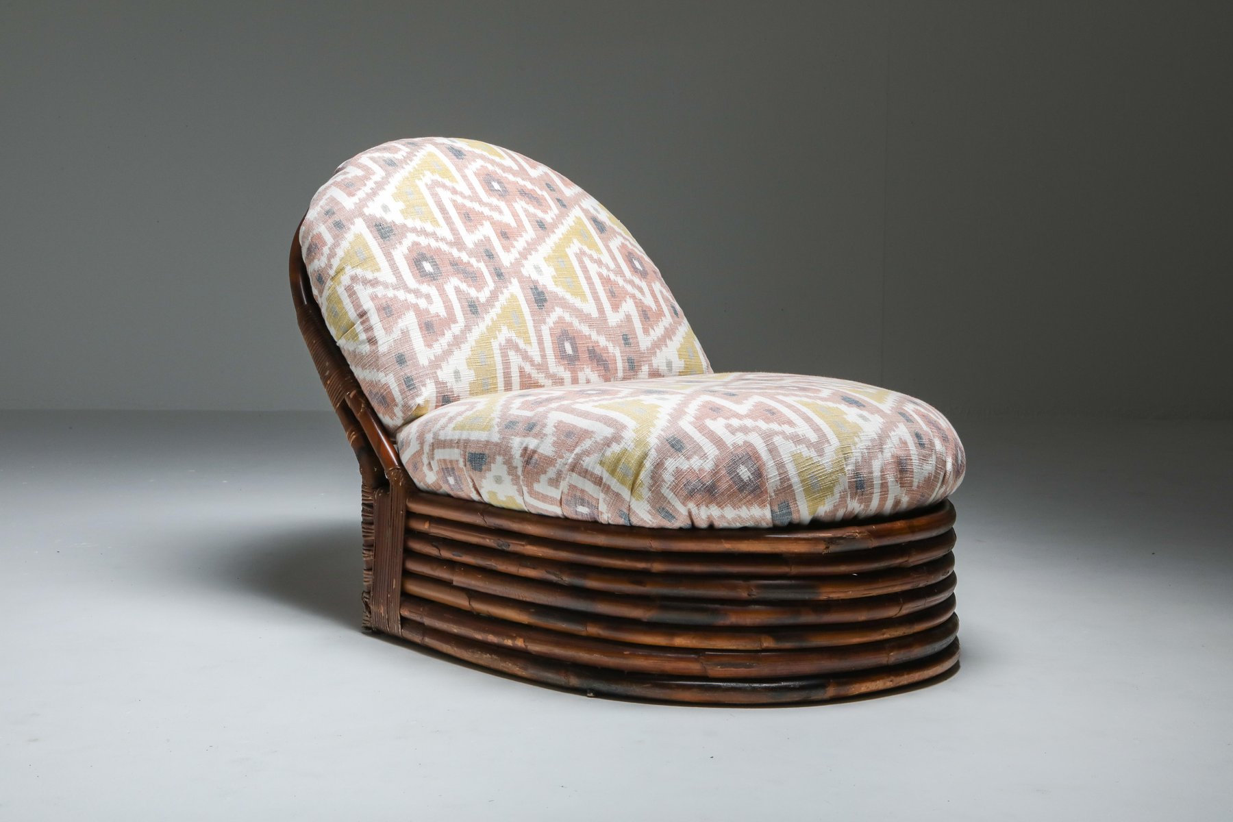 Poltrona in bambù di Pierre Frey Jacquard per Vivai Del Sud, anni '70 ...