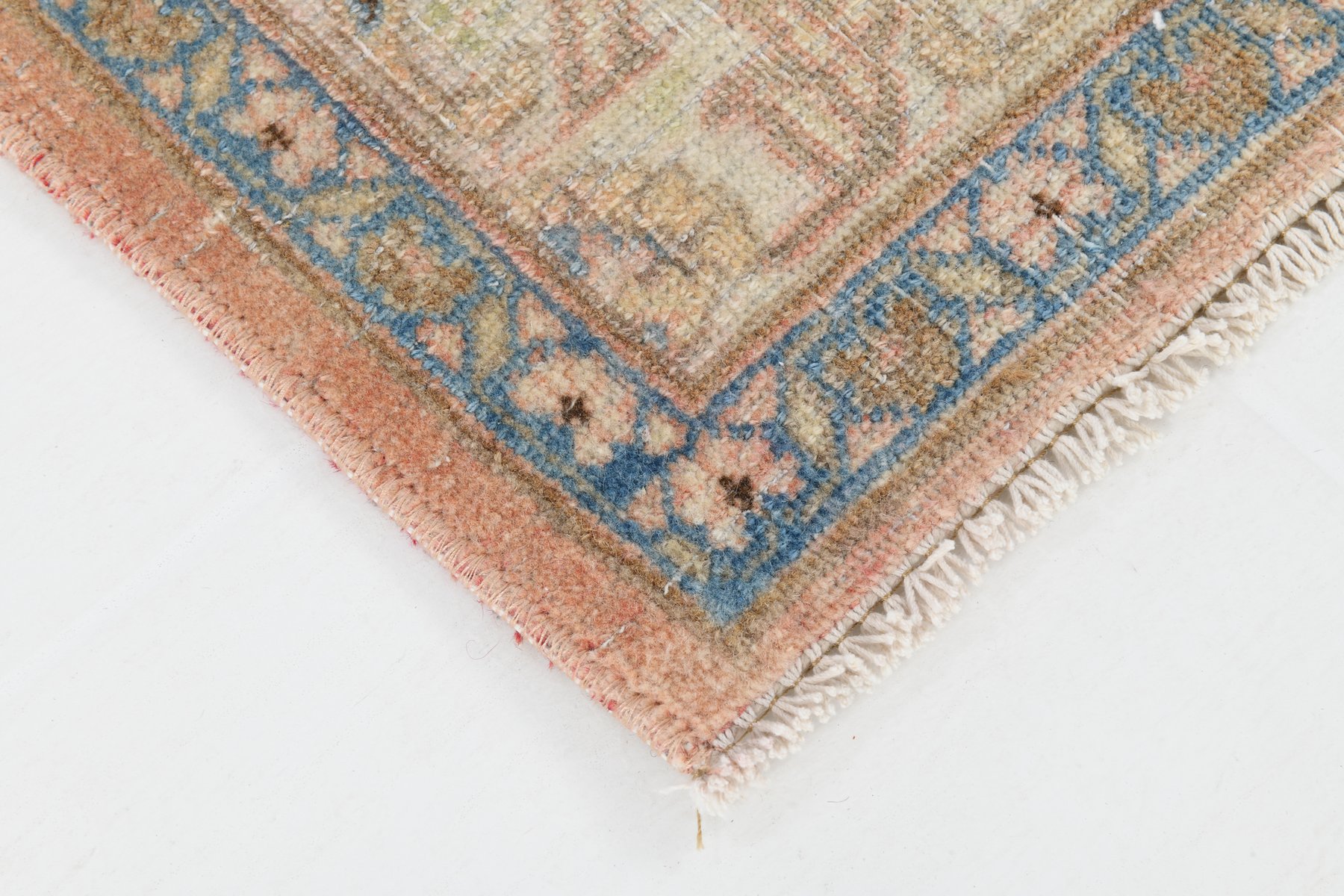 Faded Blue and Brown Wool Rug, 1964 for sale at Pamono