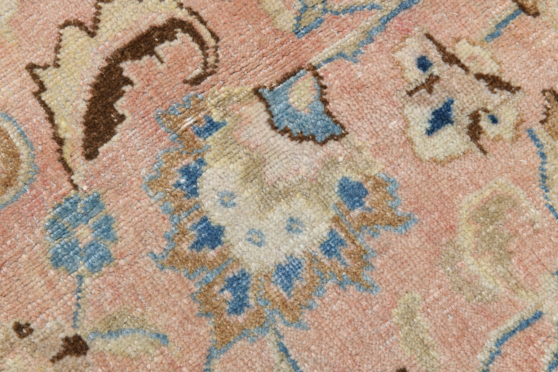 Faded Blue and Brown Wool Rug, 1964 for sale at Pamono