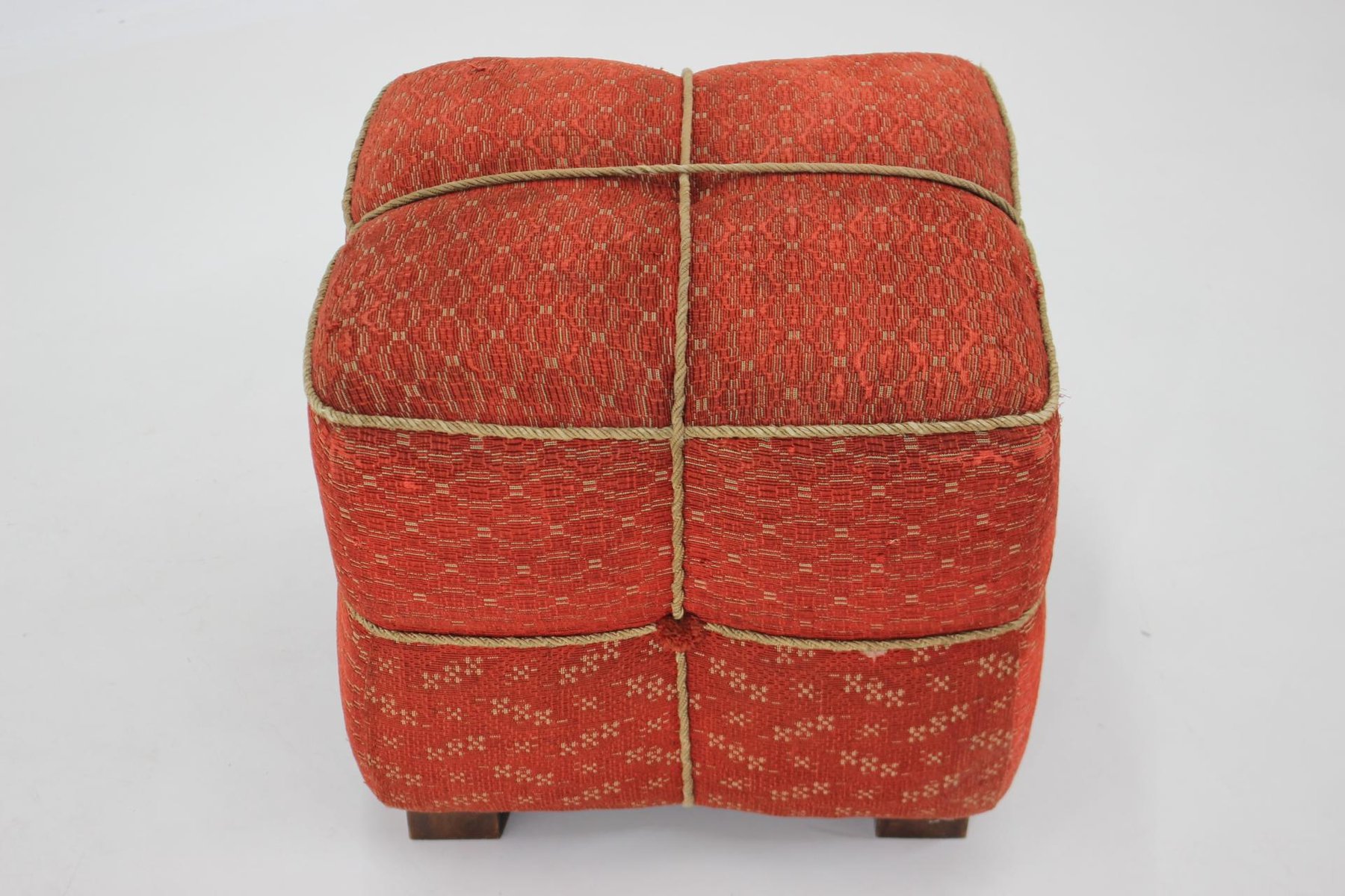 Art Deco Cube Stool, Czechoslovakia, 1940s for sale at Pamono
