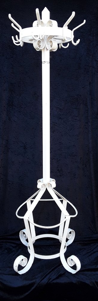 Mid-Century Rotatable Painted Wrought Iron Coat Rack for sale at Pamono