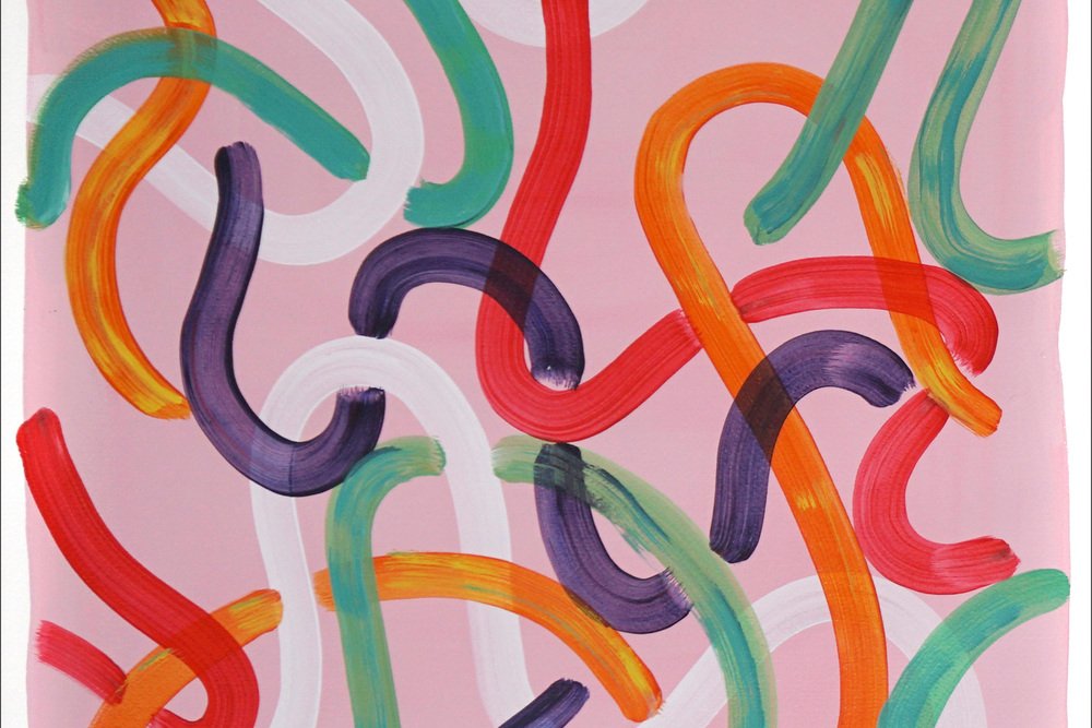 Natalia Roman, Urban Forms on Pink Sorbet Diptych, 2022, Acrylic on Watercolor Paper for sale at ...