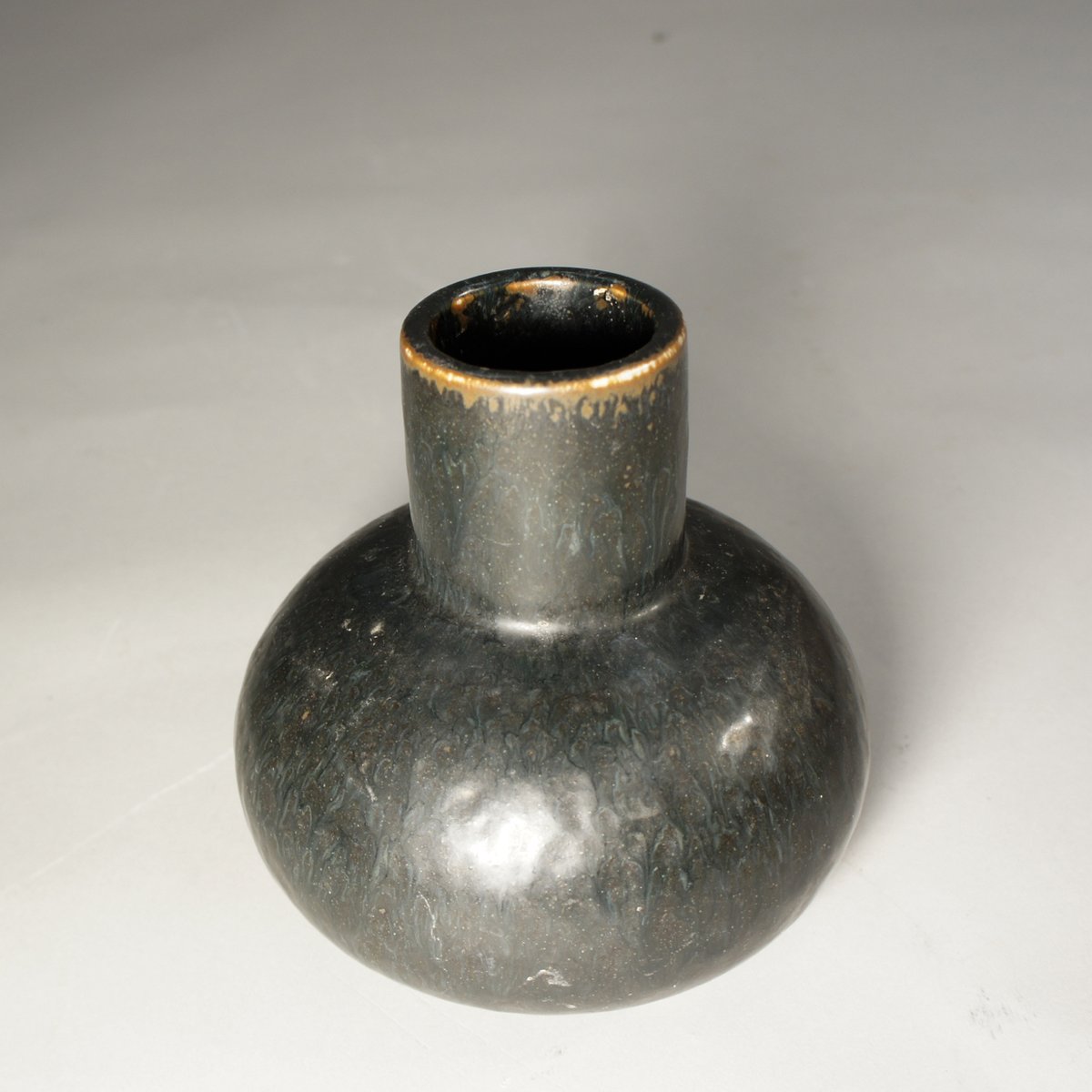 Vase in Stoneware with Black Glaze by Carl-Harry Stålhane for Rörstrand ...