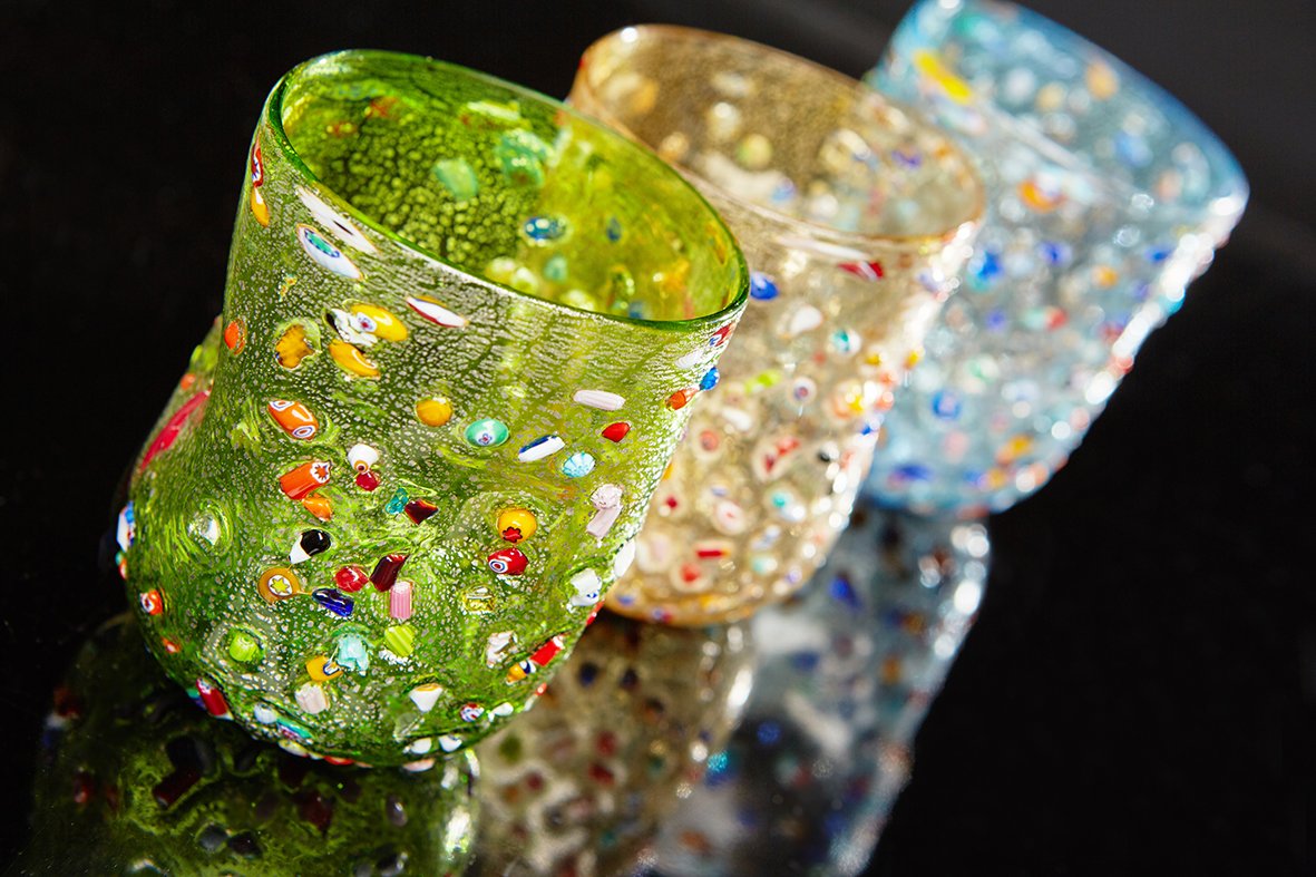 Vintage Italian Murano Glass Water Glasses by Burlesque Verres for ...