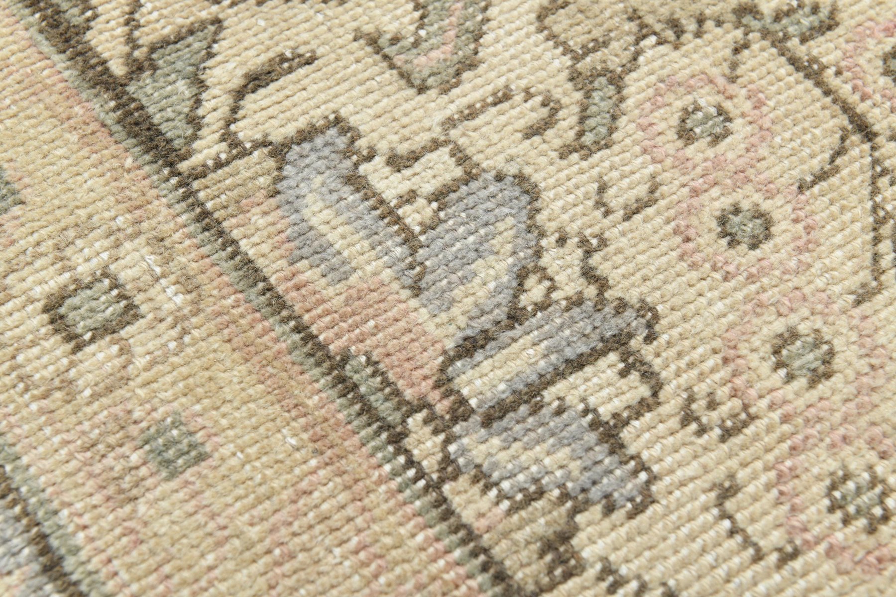 Antique Turkish Wool Faded Area Rug, 1930s for sale at Pamono