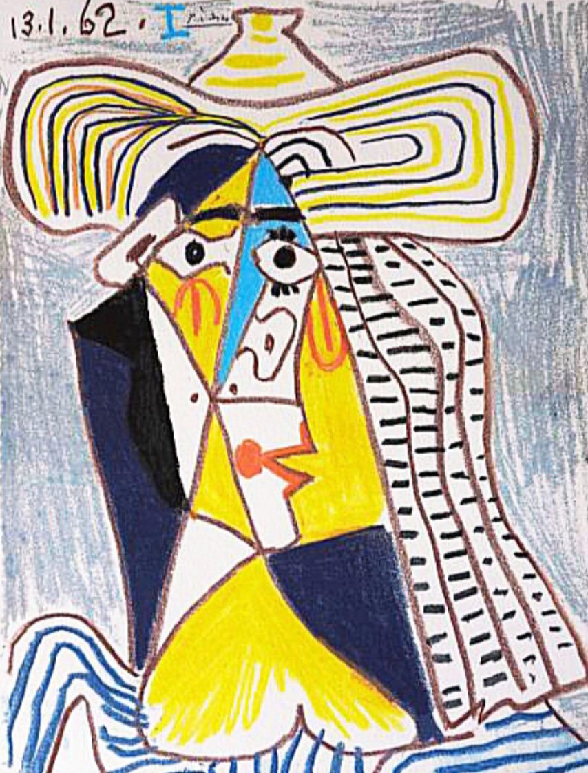 Pablo Picasso, Cubist Figure with Hat, Lithograph on Arches Paper ...