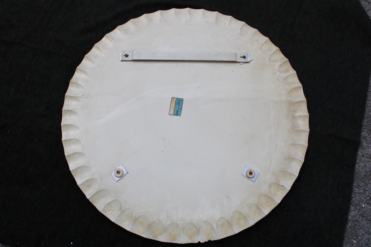 Round Italian Pop Art Mirror with Concave Edges, 1969 for sale at Pamono