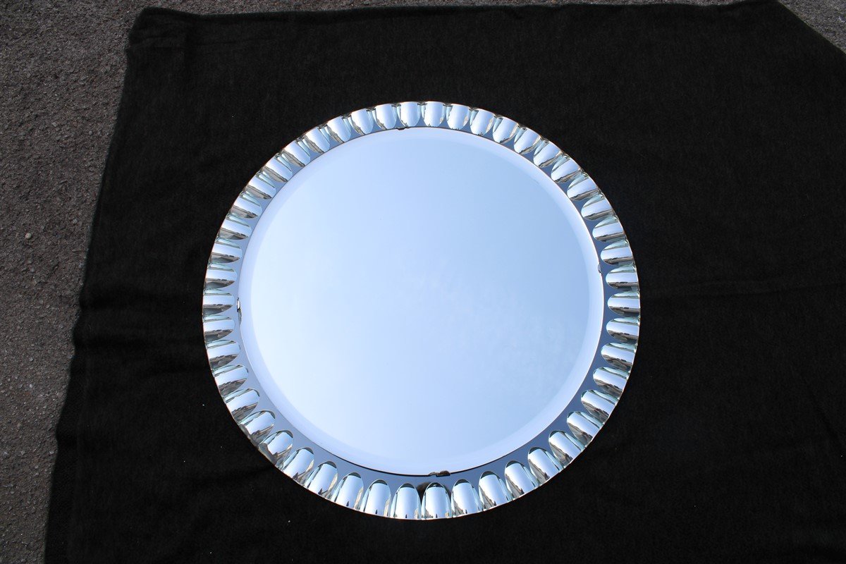 Round Italian Pop Art Mirror with Concave Edges, 1969 for sale at Pamono