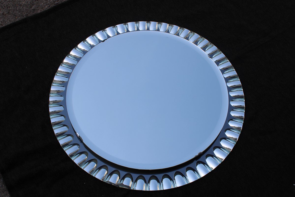 Round Italian Pop Art Mirror with Concave Edges, 1969 for sale at Pamono