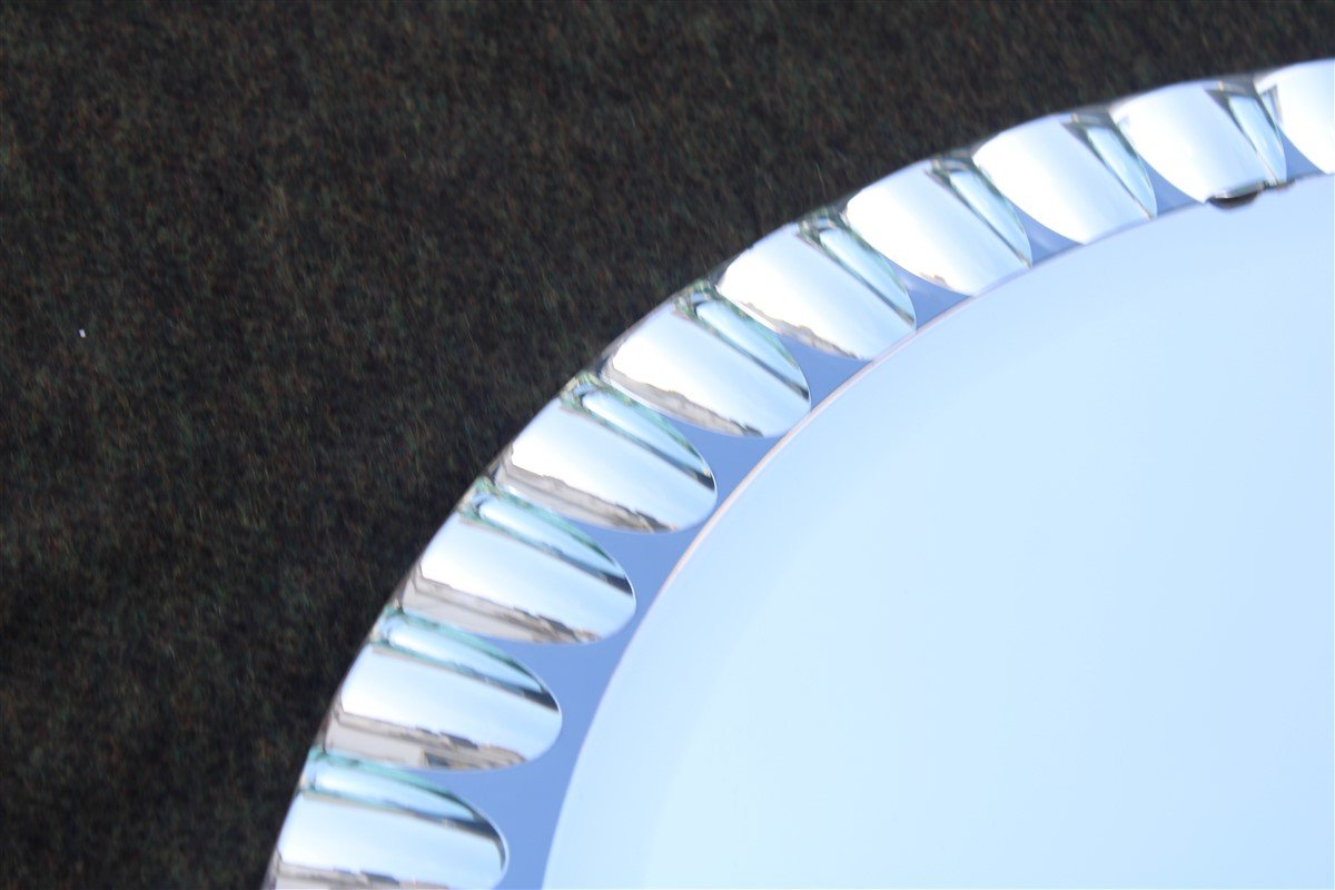 Round Italian Pop Art Mirror with Concave Edges, 1969 for sale at Pamono