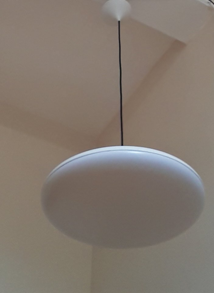 Vintage Ufo Ceiling Lamp in White Plastic with Black Fabric Cable from ...