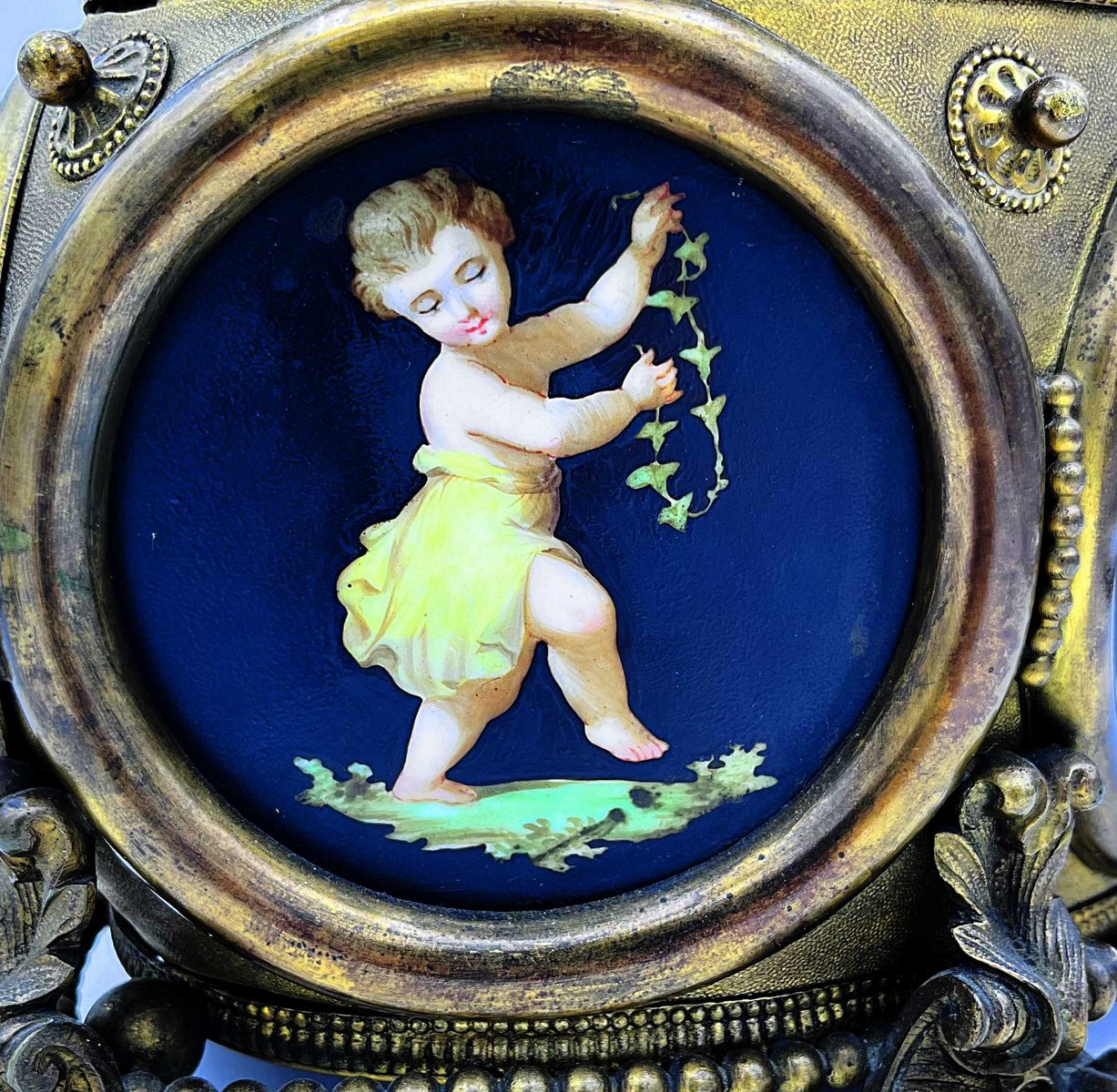 Large Porcelain and Bronze Casket Box with Painted Cherubs, 1850s for ...