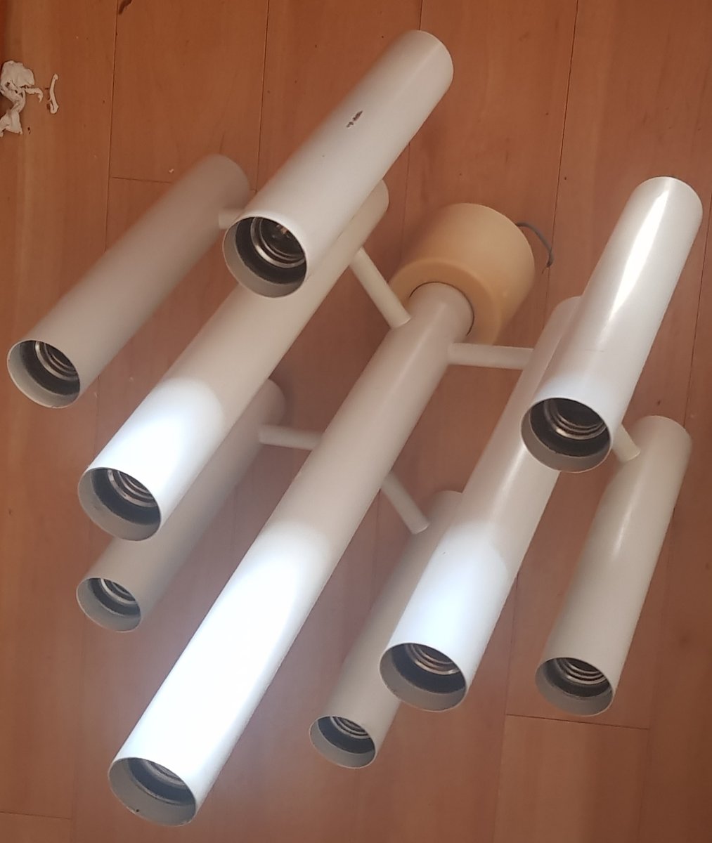 White Tube Space Age Ceiling Lamp by Temde from Temde for sale at Pamono