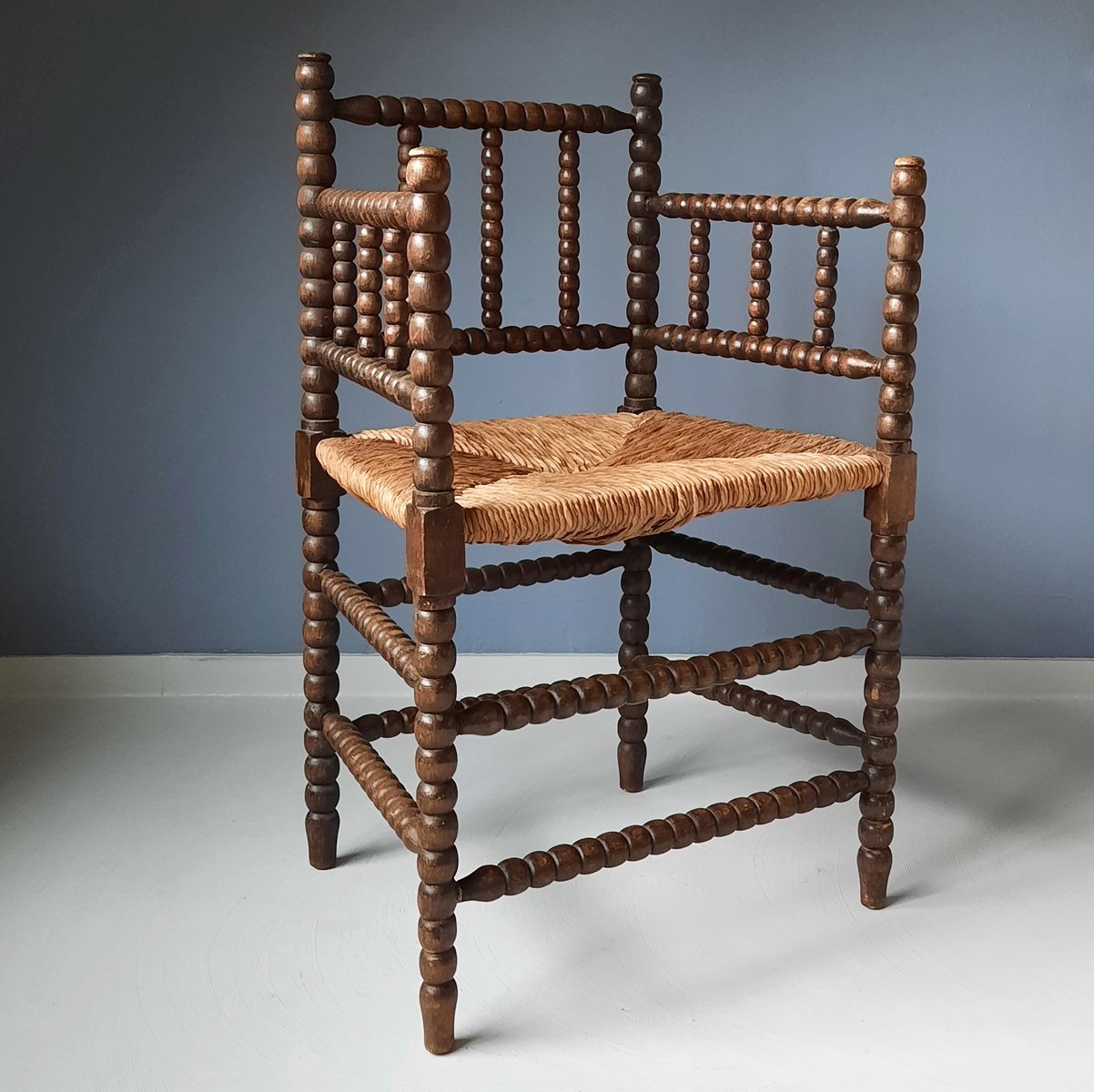 Niederländischer Bobbin Chair mit Binsengeflecht, 1920er bei Pamono kaufen