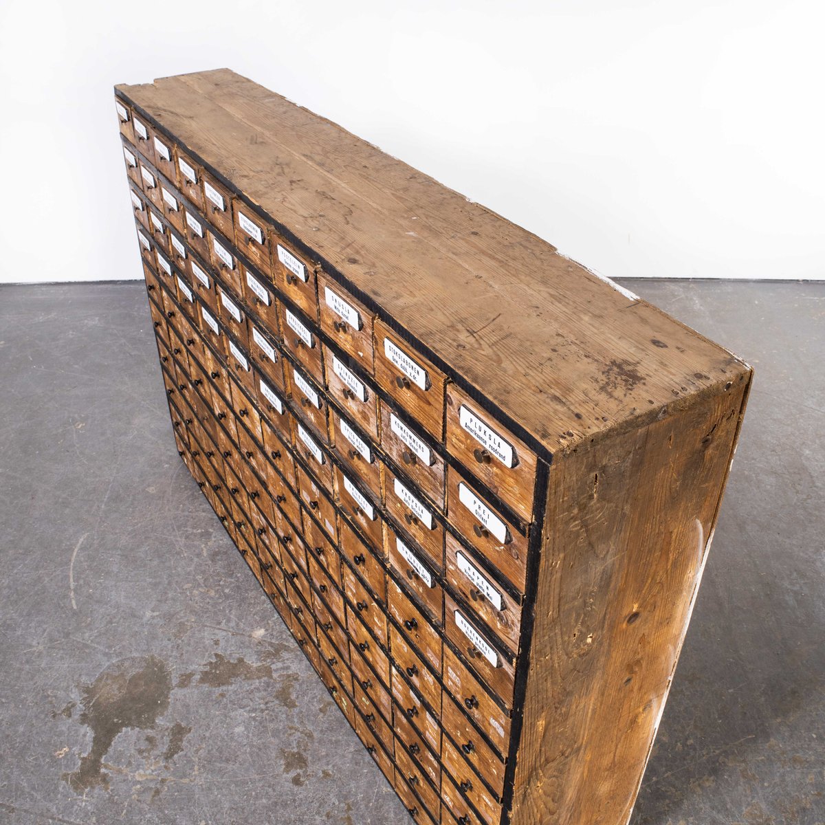 Large Dutch Seed Cabinet with 100 Drawers, 1950s for sale at Pamono