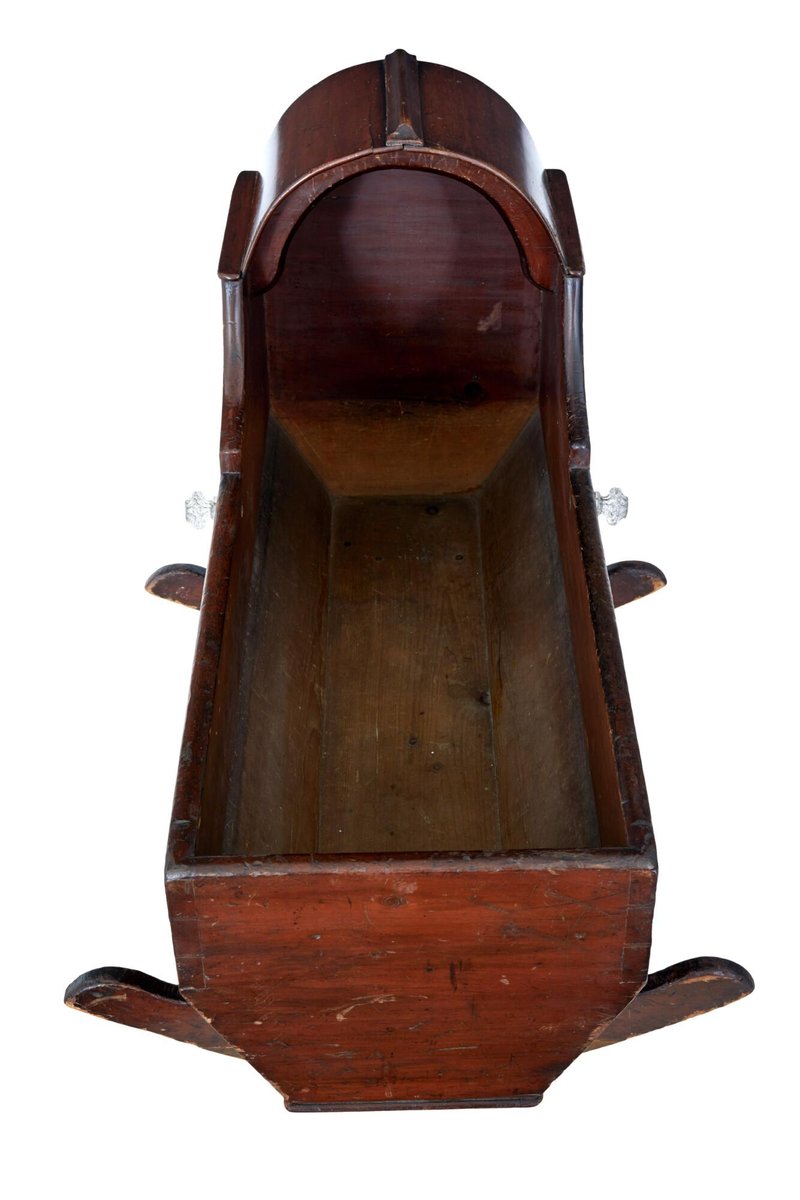 Victorian Painted Pine Canopy Top Cradle for sale at Pamono