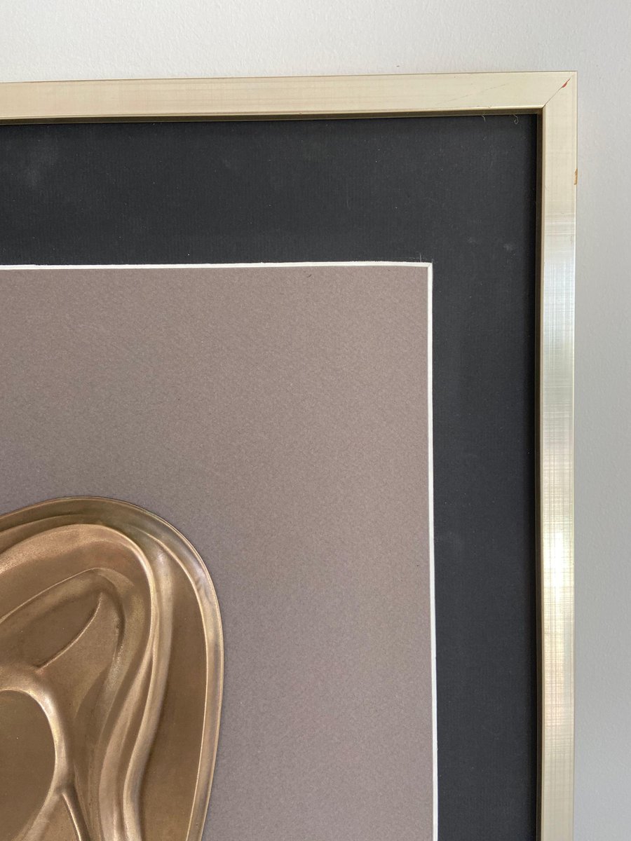 Vintage Brass Sculpture Tablet, 1970s for sale at Pamono