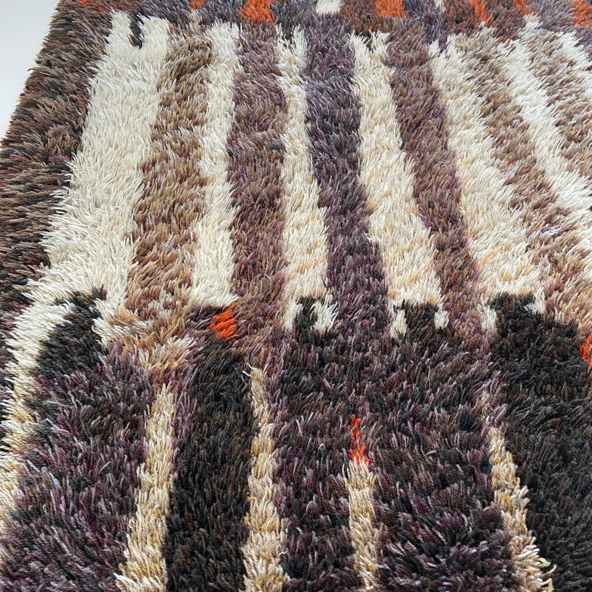 Abstract High Pile Rya Rug, Finland, 1960s for sale at Pamono