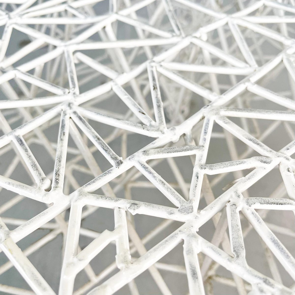 Italian Postmodern Style Outdoor Coffee Table in White Tubular Metal ...