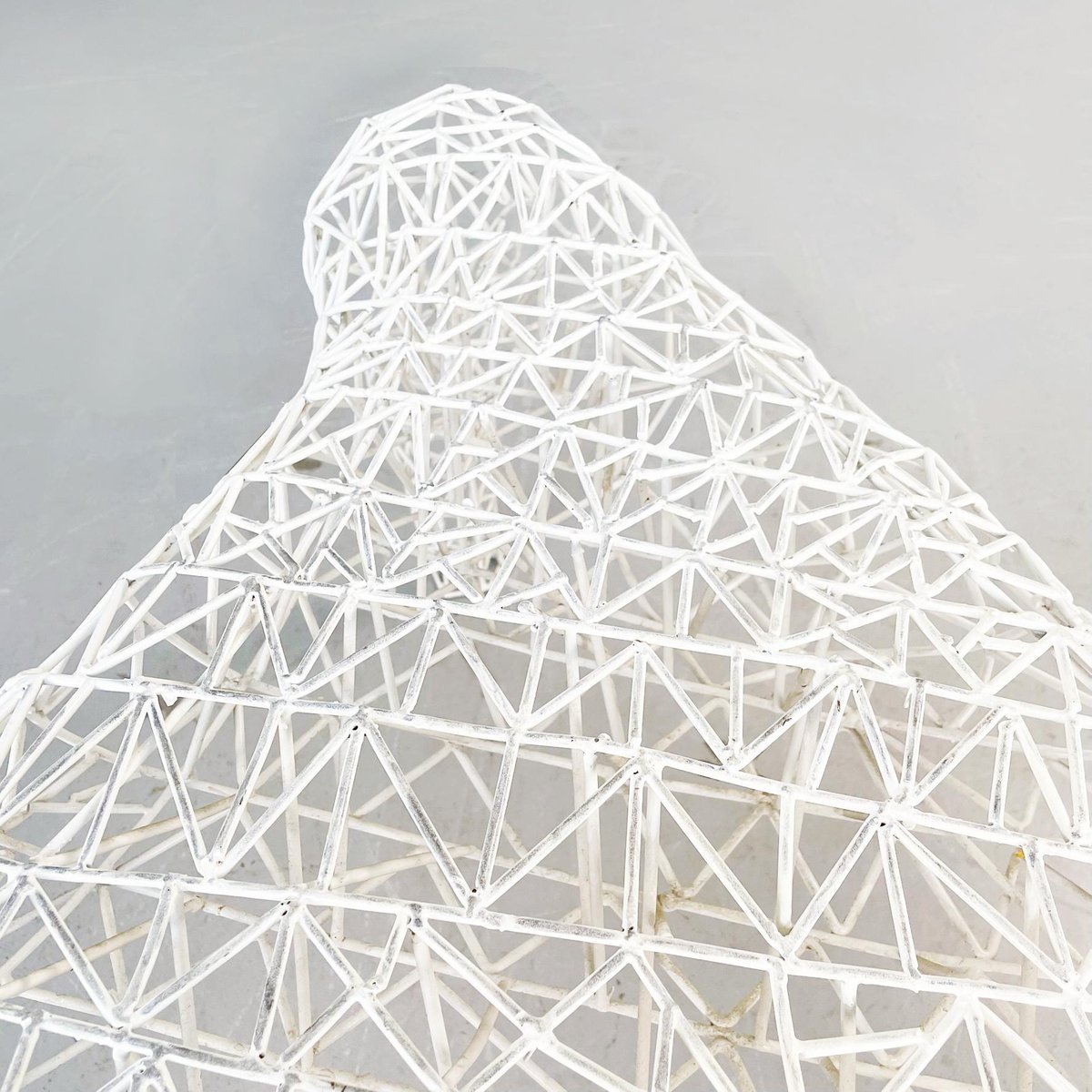 Italian Postmodern Style Outdoor Coffee Table in White Tubular Metal ...