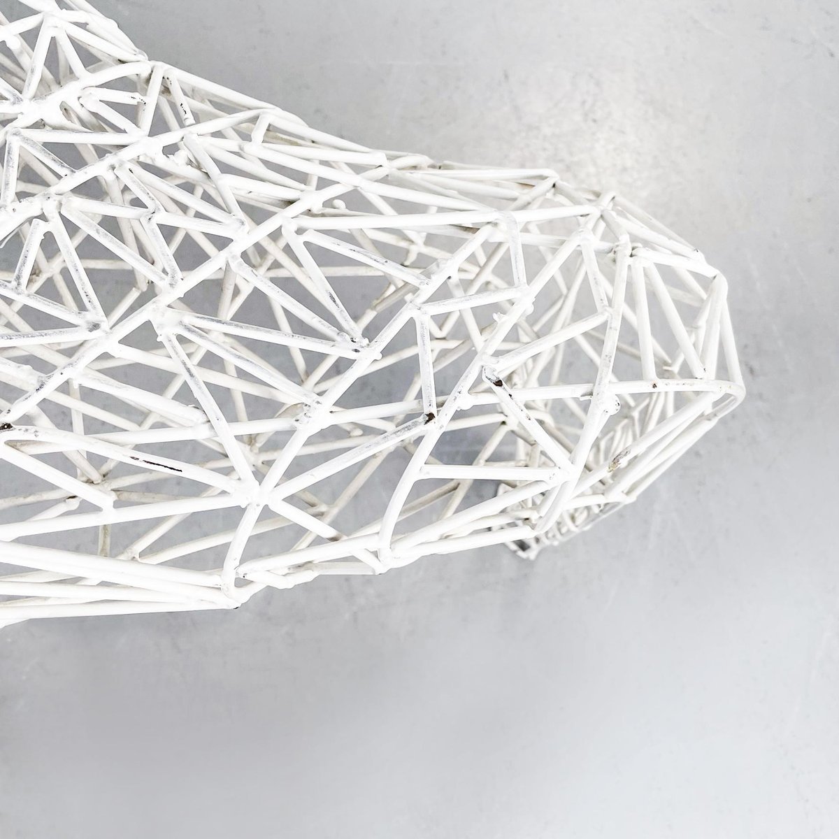 Italian Postmodern Style Outdoor Coffee Table in White Tubular Metal ...