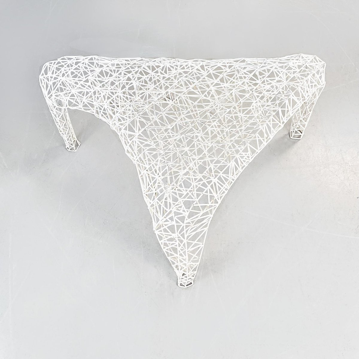 Italian Postmodern Style Outdoor Coffee Table in White Tubular Metal ...