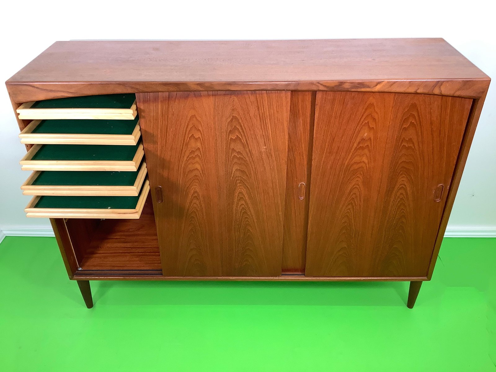 Scandinavian Teak Highboard, 1960s for sale at Pamono