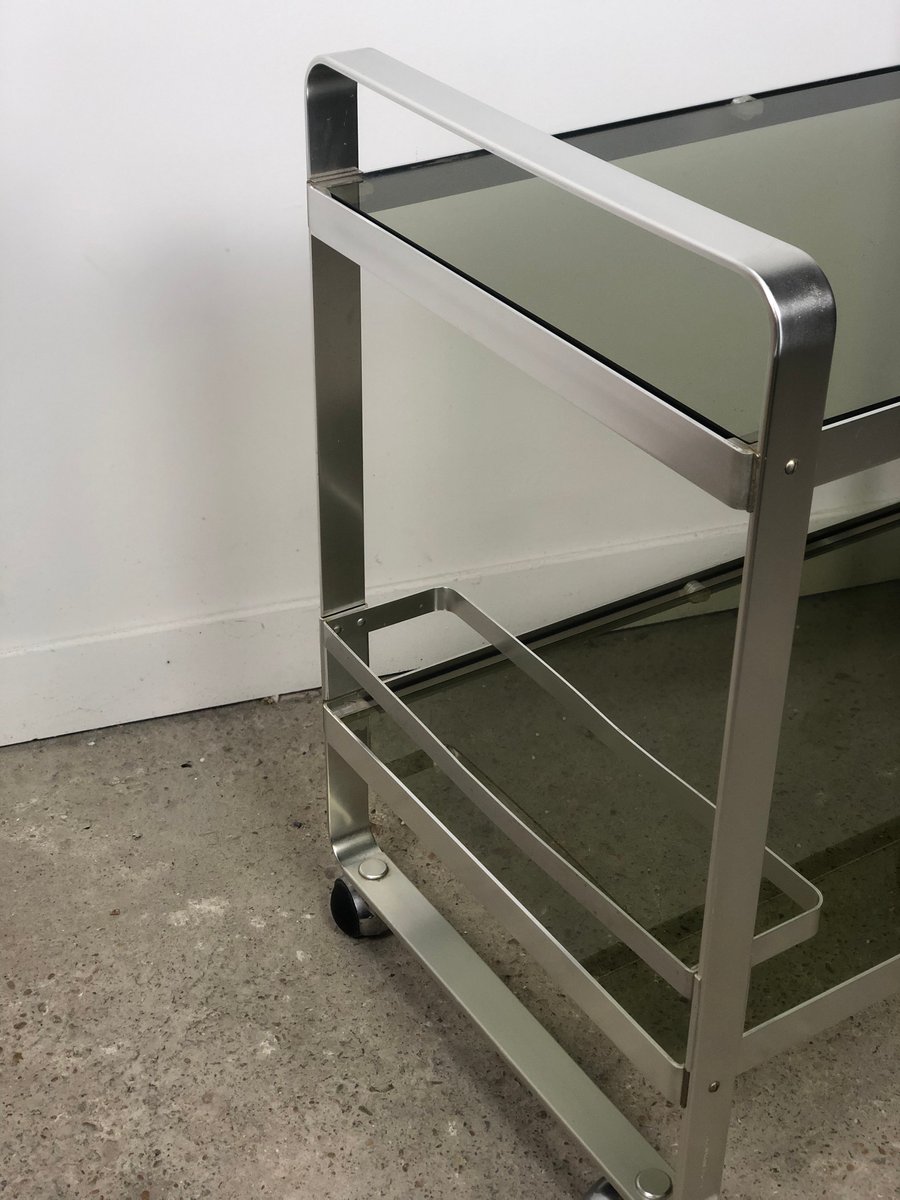 Vintage Italian Service Table in Aluminum by Martini and Rossi, 1960s ...