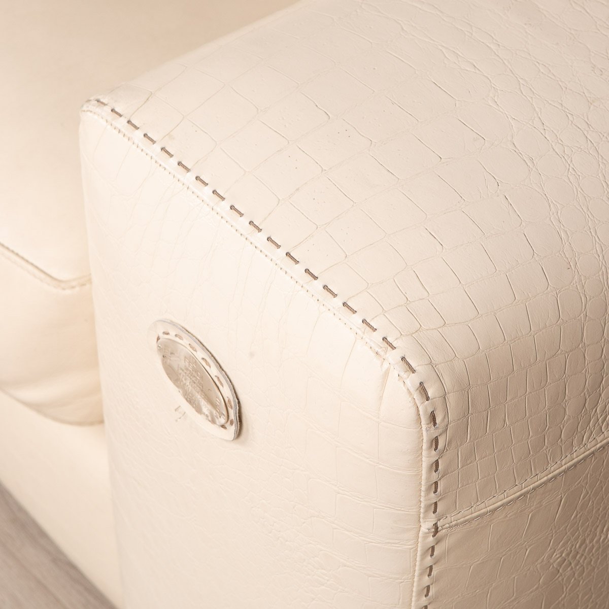 Faux Crocodile Leather Sofa from Fendi, Italy, 1990s for sale at Pamono