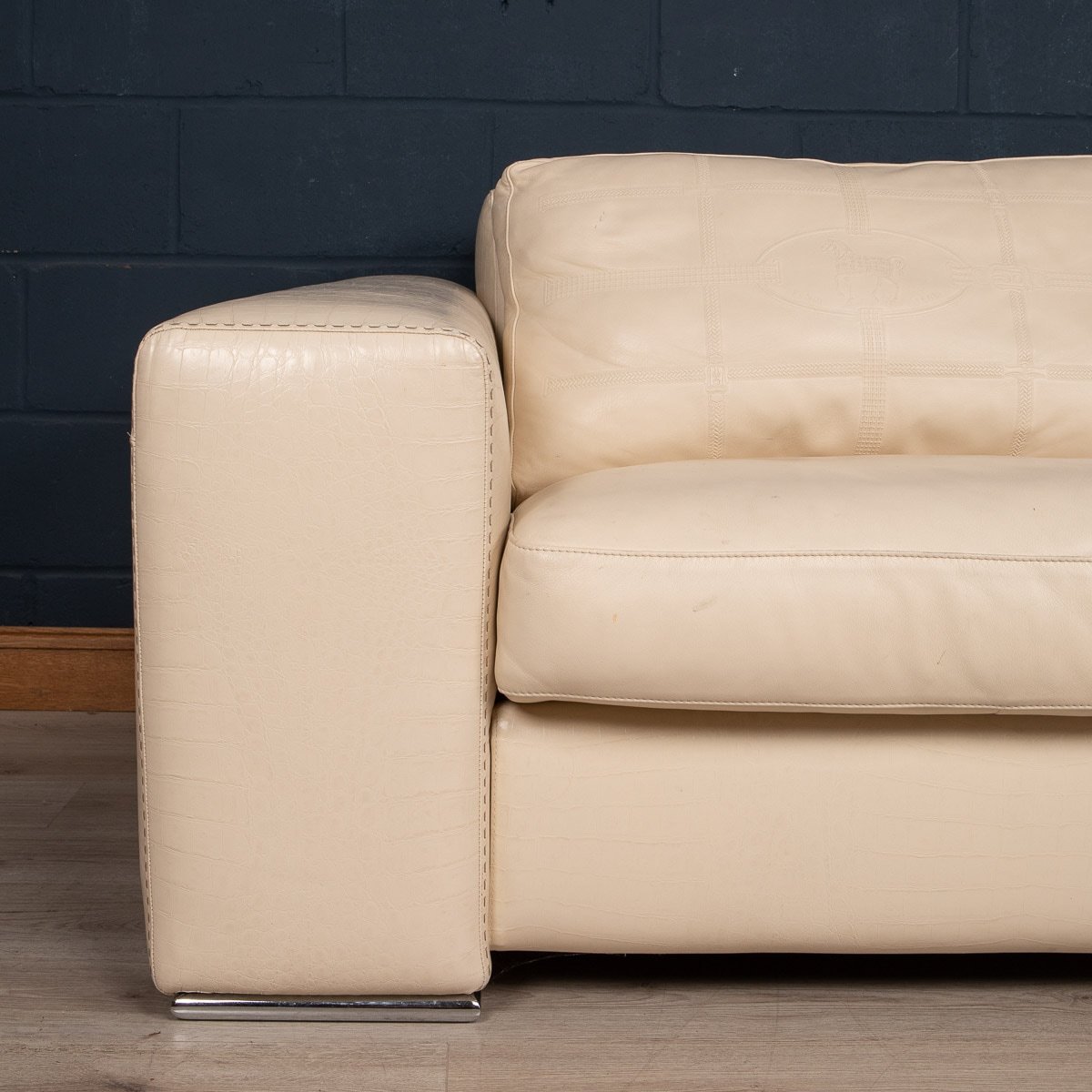 Faux Crocodile Leather Sofa from Fendi, Italy, 1990s for sale at Pamono