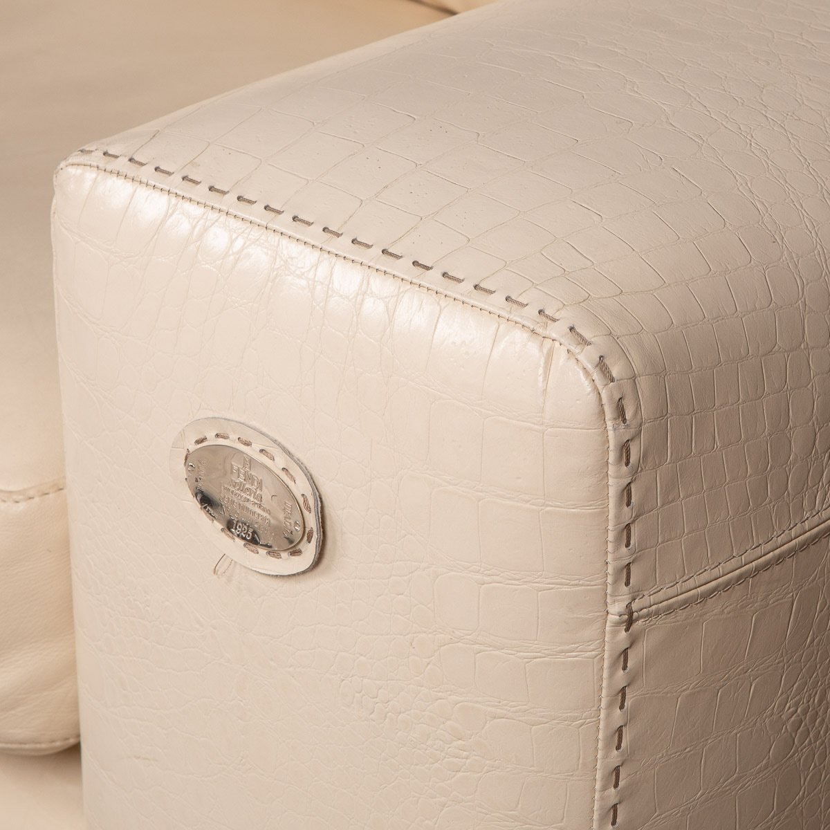 Faux Crocodile Leather Sofa from Fendi, Italy, 1990s for sale at Pamono