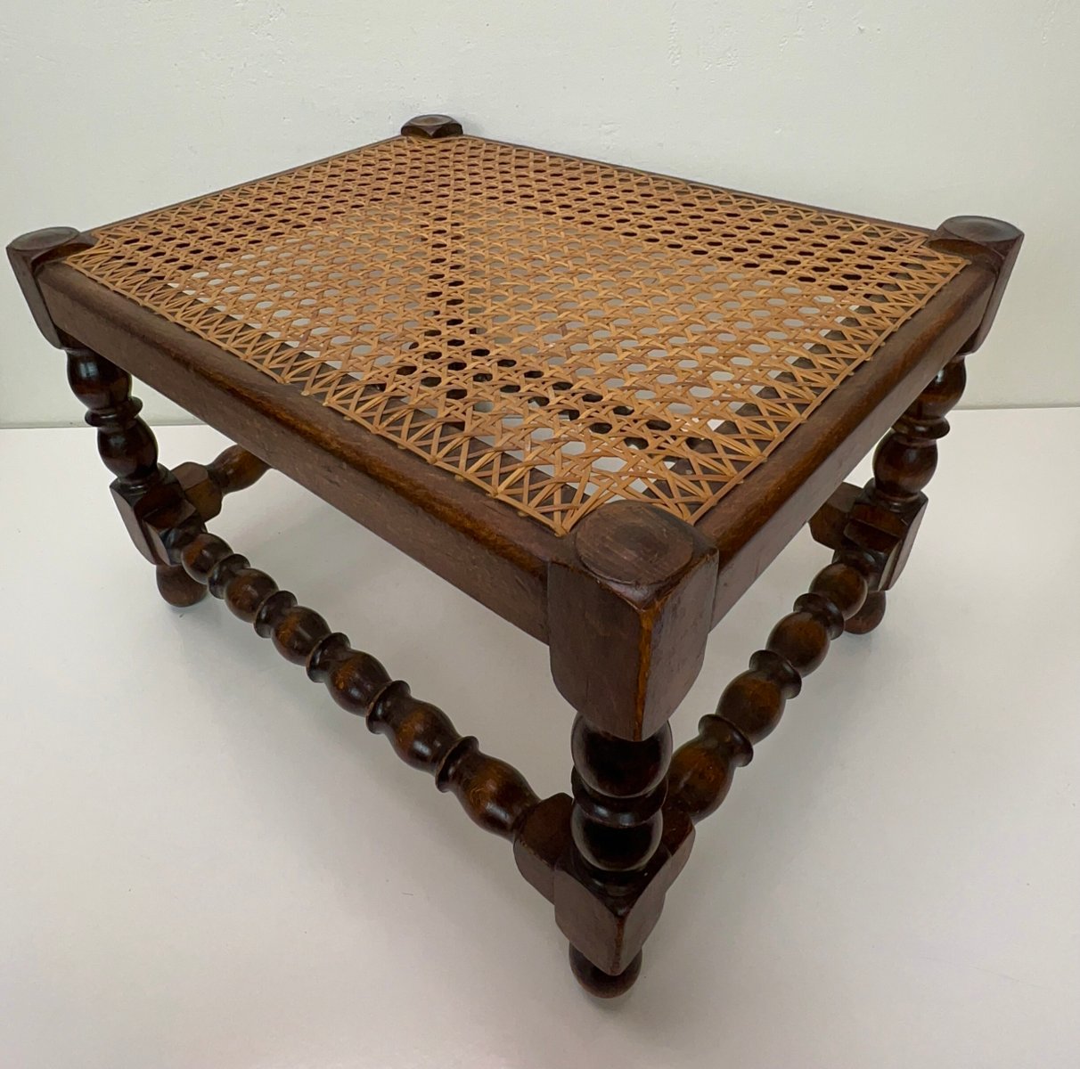 Footstool with Cane Top from H.Pander & Zonen, 1890s for sale at Pamono