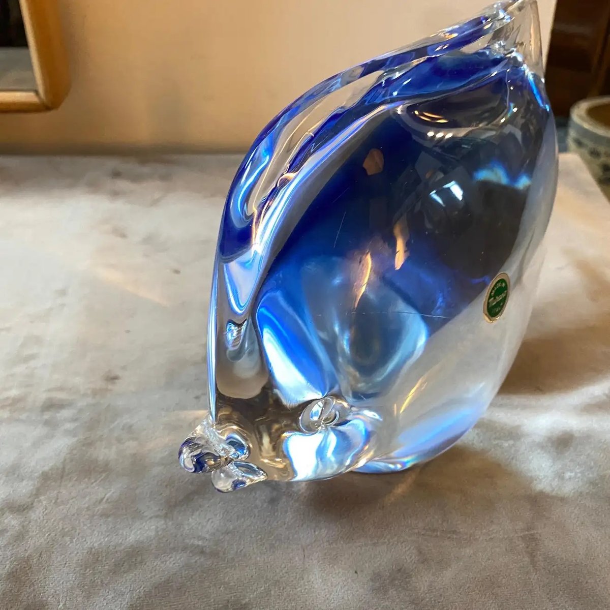 Modernist Blue Murano Glass Tropical Fish in the Style of Seguso, 1970s ...