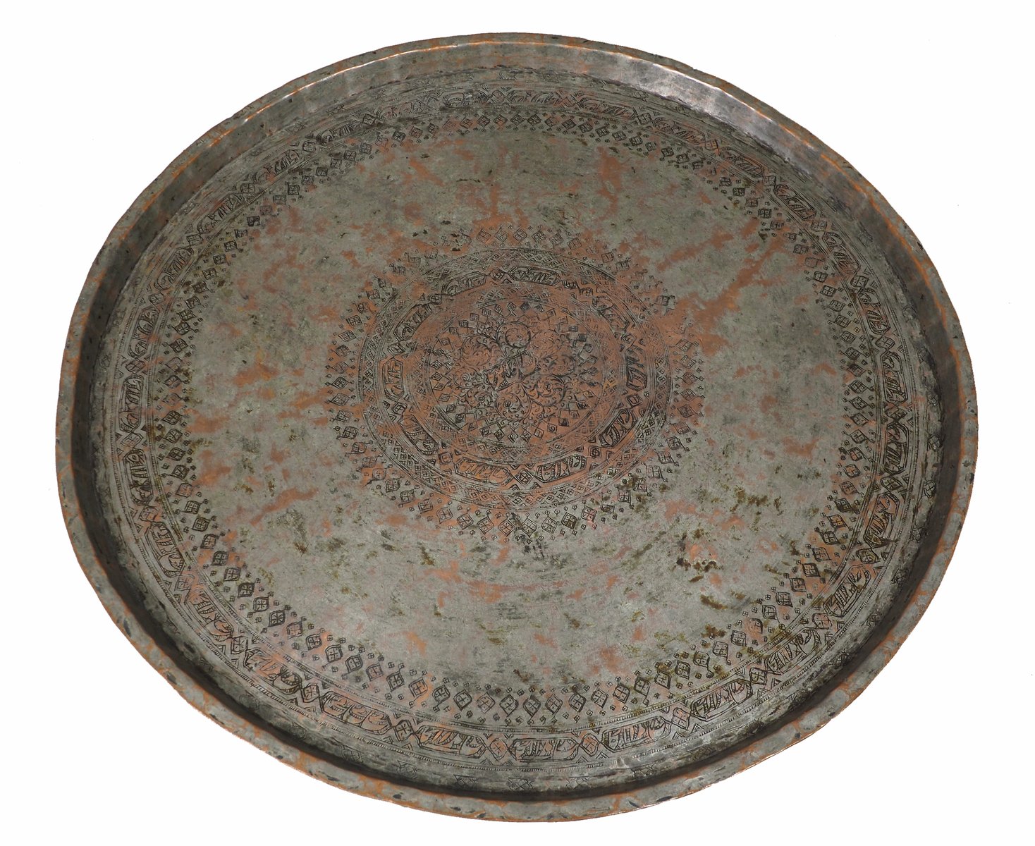 Antique Islamic Ottoman with Copper Table Tray for sale at Pamono