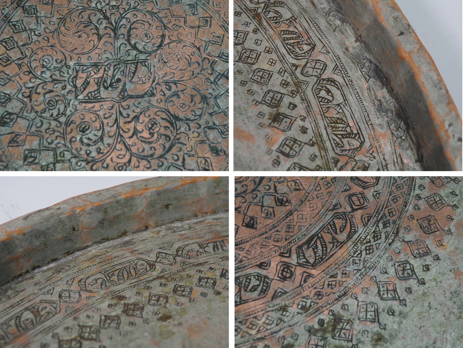 Antique Islamic Ottoman with Copper Table Tray for sale at Pamono
