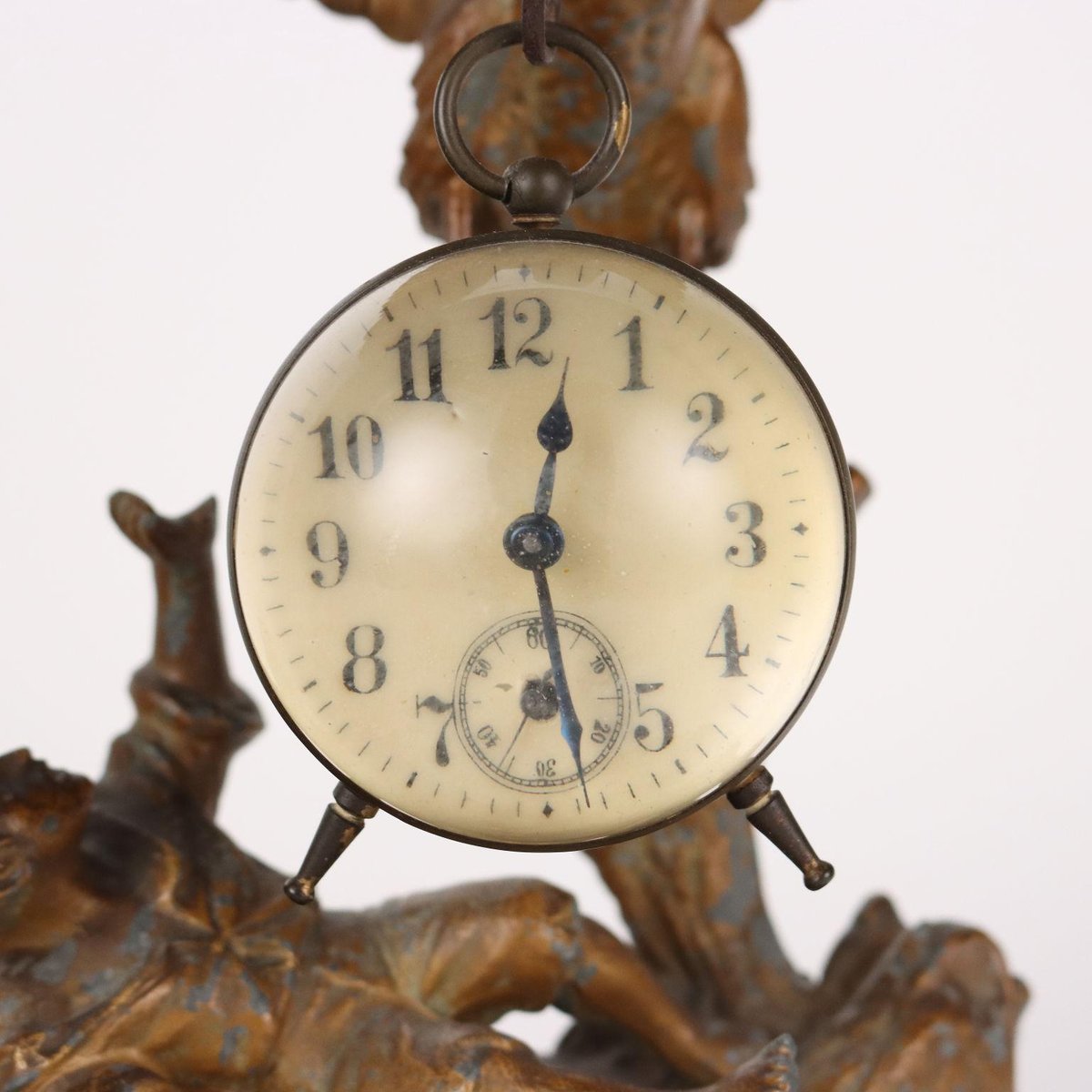 Antique Antimony European Table Clock for sale at Pamono