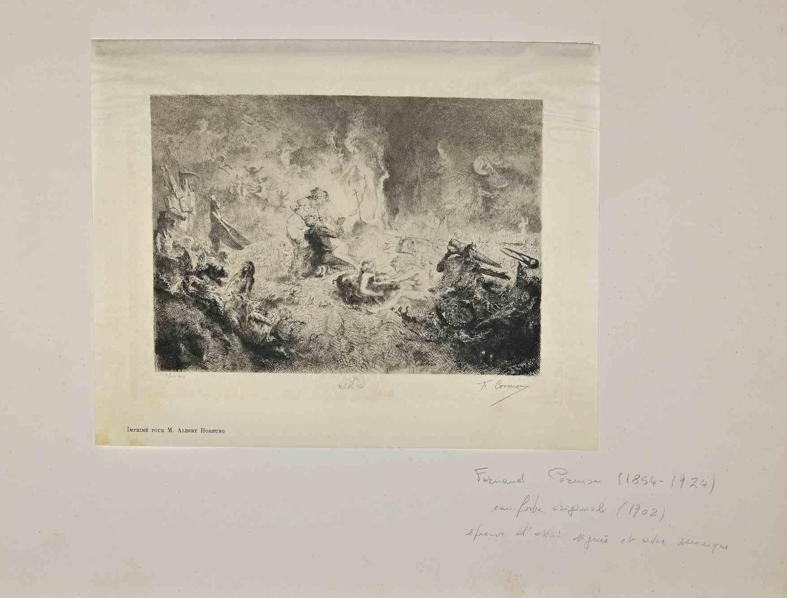 Fernand Cormon, Mythological Composition, Original Etching, 1902 for ...