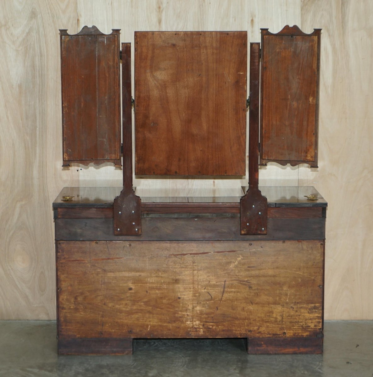 Antique Gothic Burr & Burl Dressing Table with Brass Fittings for sale ...