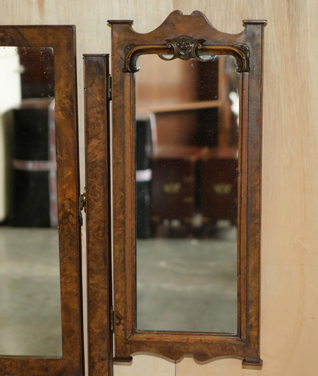 Antique Gothic Burr & Burl Dressing Table with Brass Fittings for sale ...