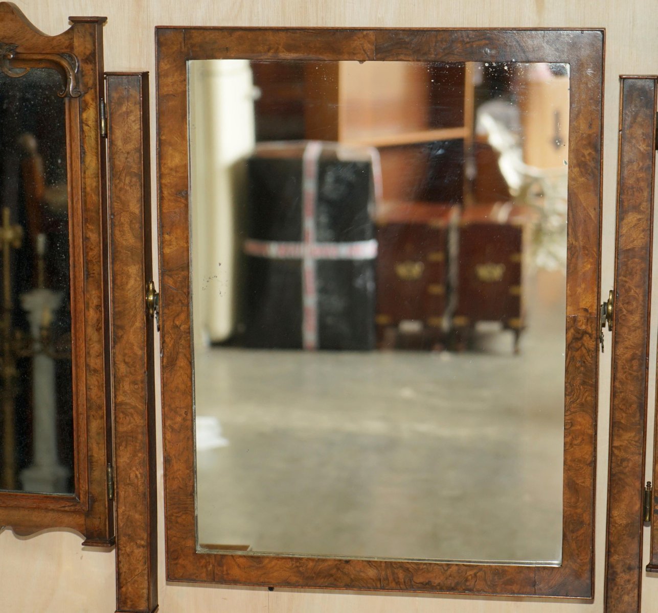 Antique Gothic Burr & Burl Dressing Table with Brass Fittings for sale ...