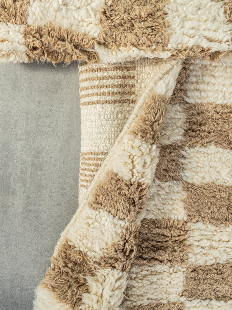 Coffee Check Berber Rug for sale at Pamono