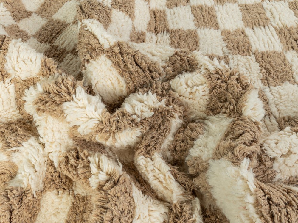 Coffee Check Berber Rug for sale at Pamono