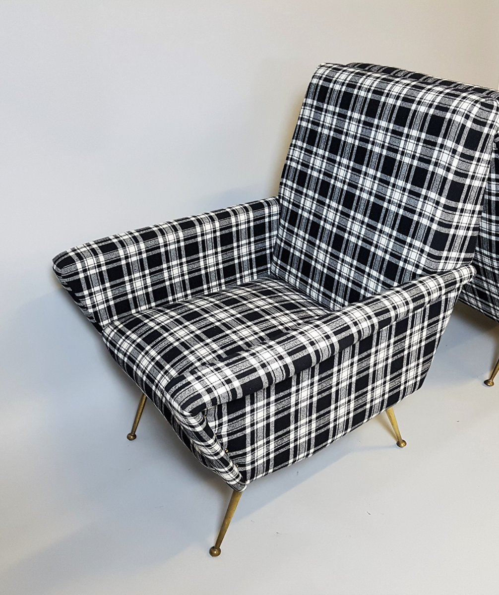 Italian Checkered Armchair for sale at Pamono