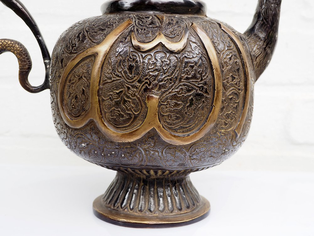 Vintage Islamic Teapot in Brass and Bronze, 1950s for sale at Pamono