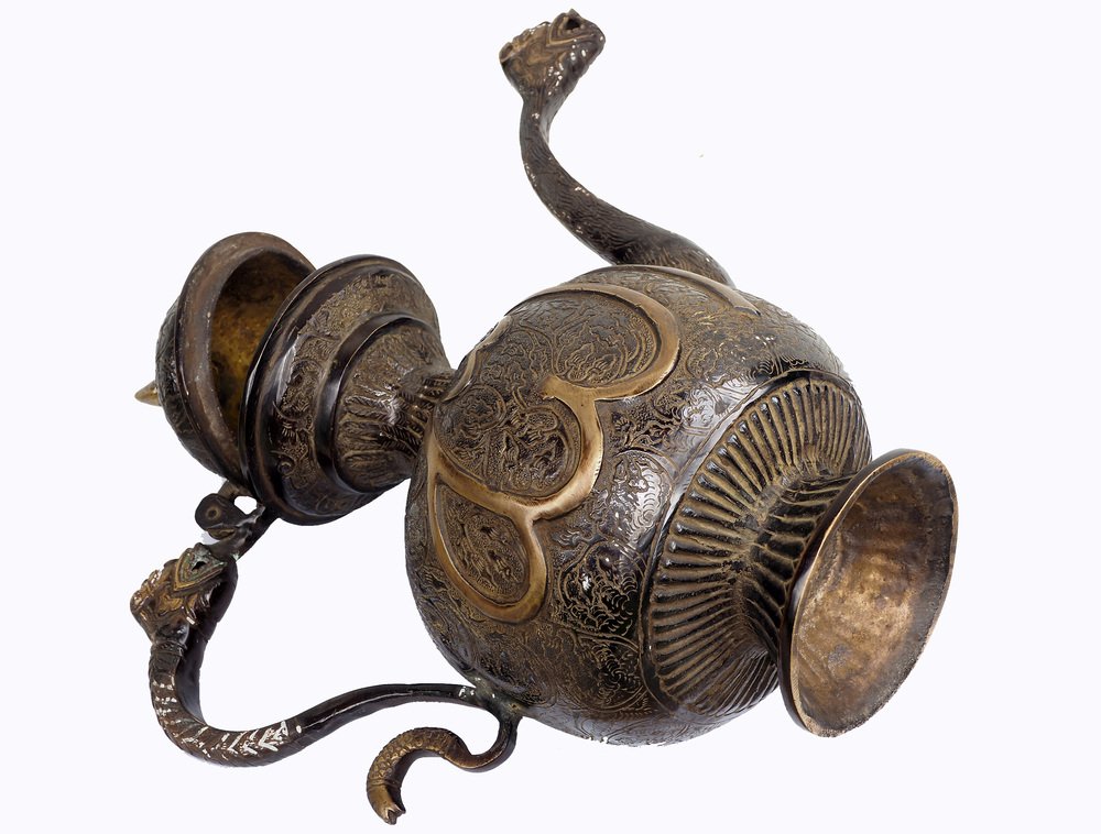 Vintage Islamic Teapot in Brass and Bronze, 1950s for sale at Pamono