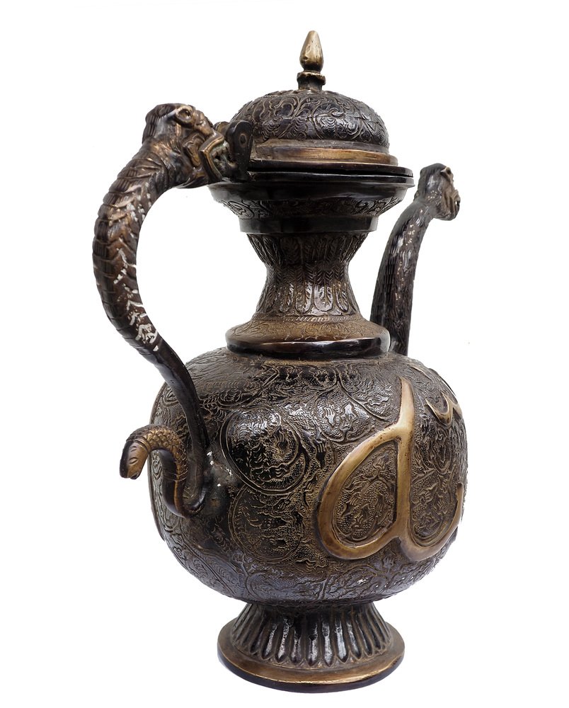 Vintage Islamic Teapot in Brass and Bronze, 1950s for sale at Pamono